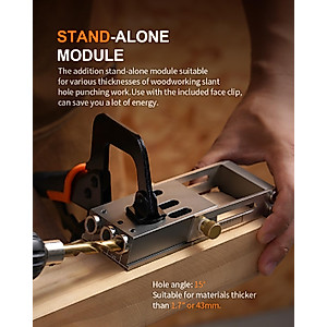 Kolvoii Pocket Hole Jig Kit, Efficient and Precise Jig Pocket Hole System with 11 Inch Face Clamp for Creating Strong and Hidden Wood Joints