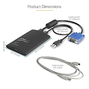StarTech.com Portable Laptop Crash Cart Adapter, USB/VGA KVM Console, File Transfer & Video Capture, Windows/Linux/MacOS, TAA