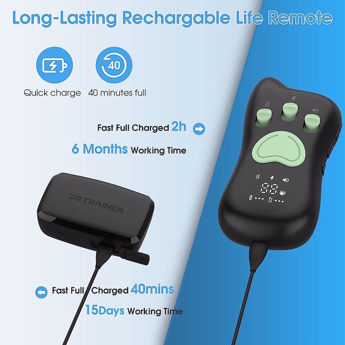 Bark Collar with Remote, Quick Charge IPX8 Waterproof Dog Shock Collar with APP, Free Combination Mode with Custom Sound,Vibration,Shock, T1sPro Include B1sPro All Functions