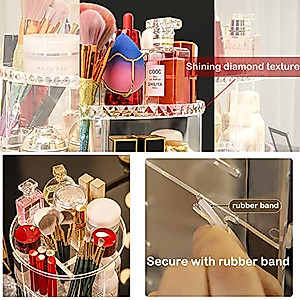 COMODID Makeup Organizer, 360 Degree Rotating Adjustable Cosmetic Storage Display Case with 8 Layers Large Capacity, Crystal Clear