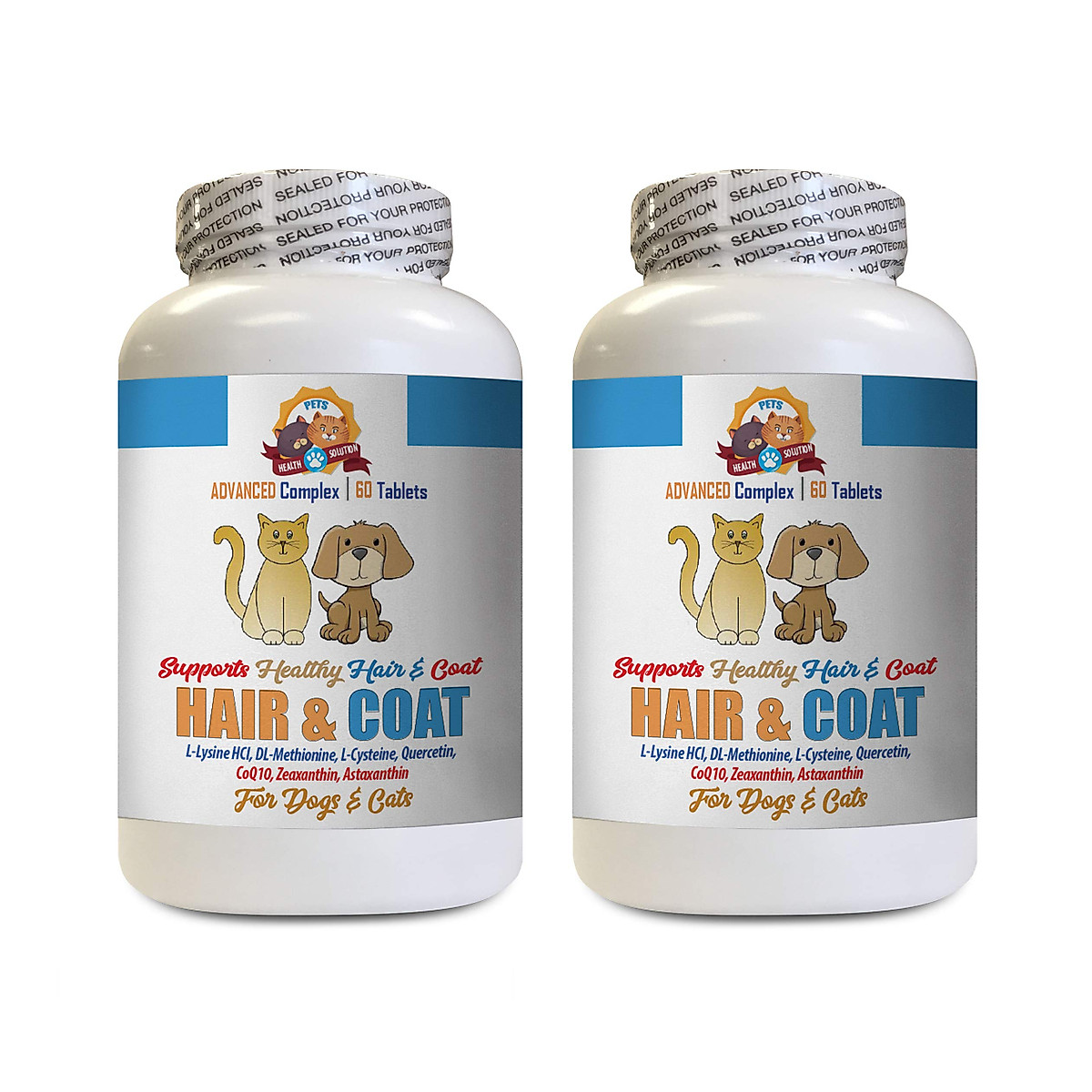 Anti Itch for Dogs Supplements - Pets Hair and Coat Boost - for Dogs and Cats - Supports Healthy Skin Hair Nails - Vitamin a for Dog - 2 Bottles (120 Tablets)