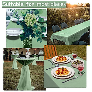 Urnseh Sage Green Tablecloth, 3pcs Plastic Table Cloth Disposable 54" x 108" Tablecloths for Rectangle Tables, Baby Shower Party Tablecovers Decorations, Table Cover for BBQ Birthday Wedding