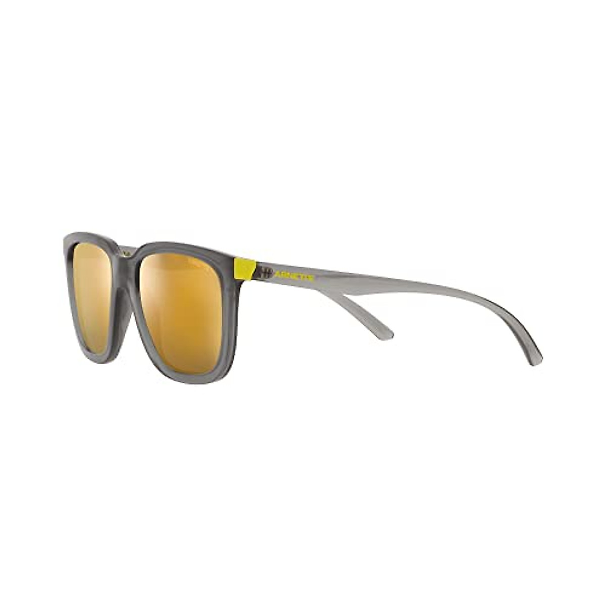 Arnette Men's AN4306 Plaka Square Sunglasses, Transparent Grey/Mirrored Yellow Gold, 54 mm