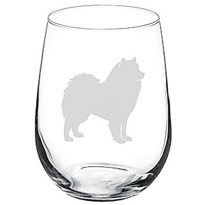 Wine Glass Goblet Samoyed (17 oz Stemless)