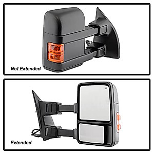 ACANII - For 2008-2016 Ford F250 F350 F450 SuperDuty Telescoping Power Heated LED Signal Towing Mirror Passenger Side
