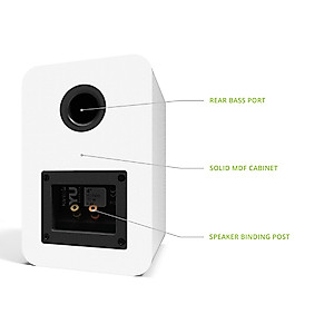 Kanto YU Passive 4" Passive Bookshelf Speakers with 1" Silk Dome Tweeter | External Amplifier Required | Pair | Matte White