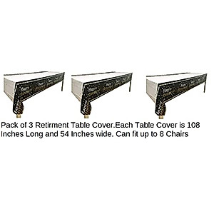 Oojami 3 Pack Happy Retirement Tablecover