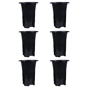 YARNOW Hydroponic Baskets 12pcs Supplies Flowerpot Net Slot Side Drainage Root Mesh Aquatic Garden Slotted Duty Pond Outdoor Aquaponics Planting Filter Home Black Control Plant