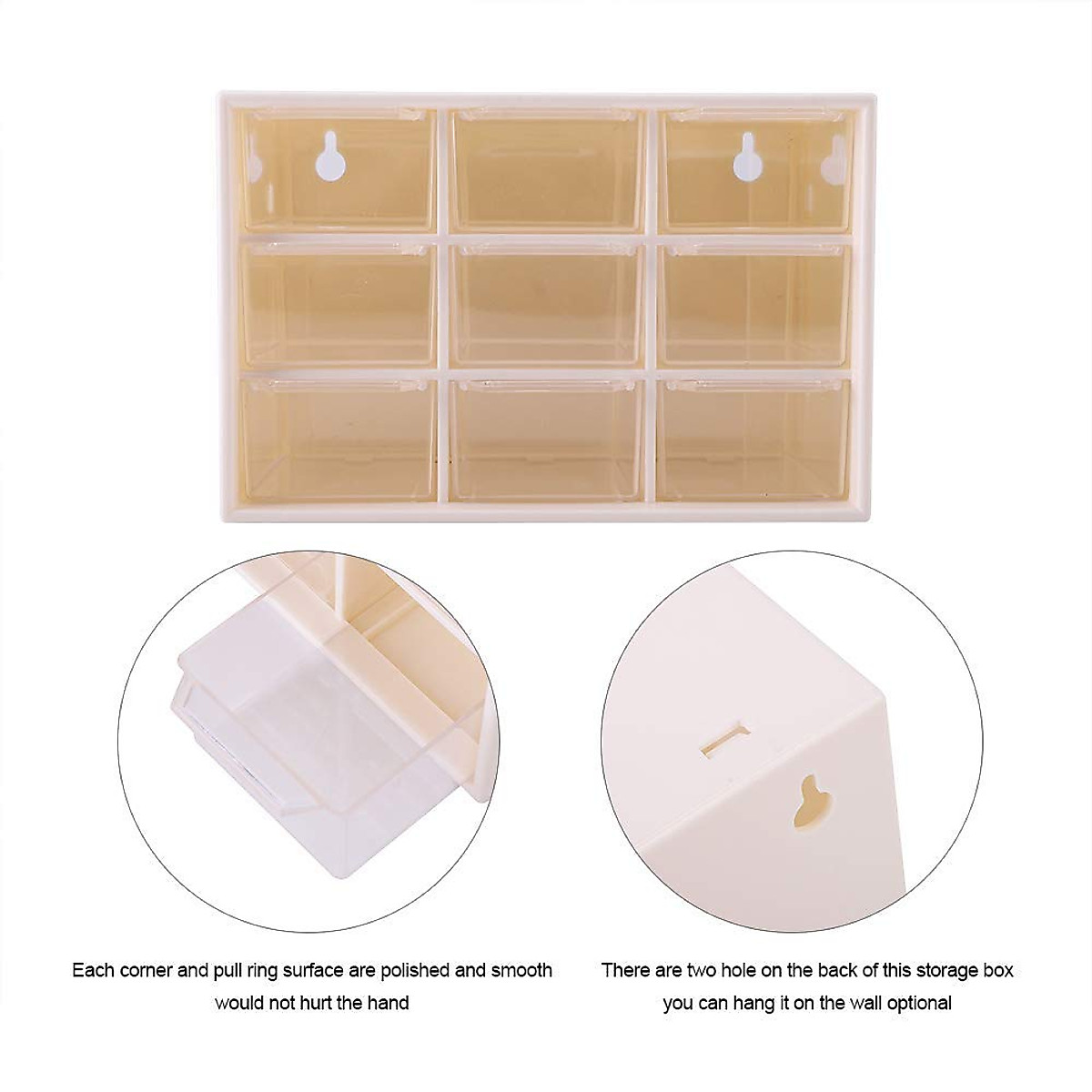 Fdit 9 Ders Multi Desktop Storage Box Cosmetics and Jewelry Storage Organizer Case Hardware and Craft Cabinet(1#)