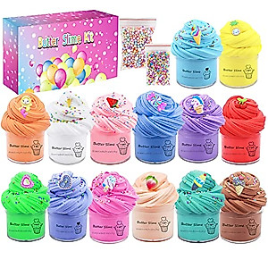 Butter Slime Kit 14pack for Party Favors, Scented, Soft and Non-Sticky, Birthday Gifts for Girl Boys, Stress Relief Slime Bulk for Easter Egg Basket fillings