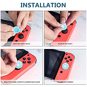 ibasenice Silicone Joystick Thumb Grip Covers with Cat Claw Pattern Adorable Animal Joystick Thumbstick Caps Covers for Game Controller