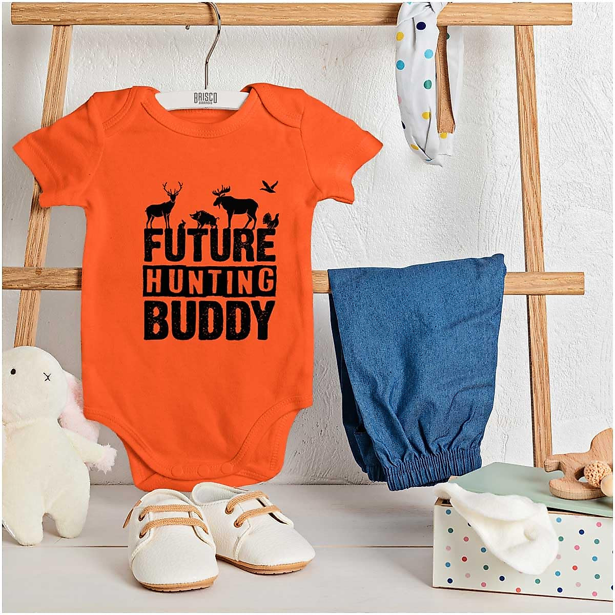 Brisco Brands Future Hunting Buddy Little Hunter Baby Romper Boys or Girls