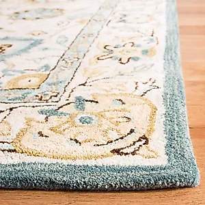 SAFAVIEH Antiquity Collection Area Rug - 8' x 10', Peacock & Blue, Handmade Traditional Oriental Wool, Ideal for High Traffic Areas in Living Room, Bedroom (AT812B)