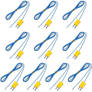 2M K-Type Temperature Sensor Mini-Connector Probe Sensor Temperature Sensors Measure Range -40 to 400 Degrees Celsius (-104 to 752 Degrees Fahrenheit) for Thermocouple Sensor and Meter (10)