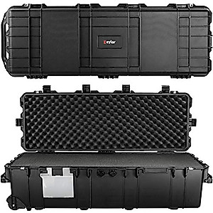 Eylar XXL 44 Inch Deep Heavy Transport Roller Gear, Camera, Tools, Equipment Hard Case Waterproof w/Foam Black