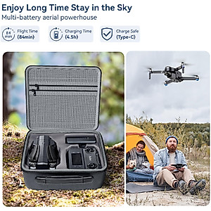 Ruko F11GIM2 Drone with 3 Batteries and Spare Gears, Auto to Home, Brushless Motor, 6-Level Wind Resistance