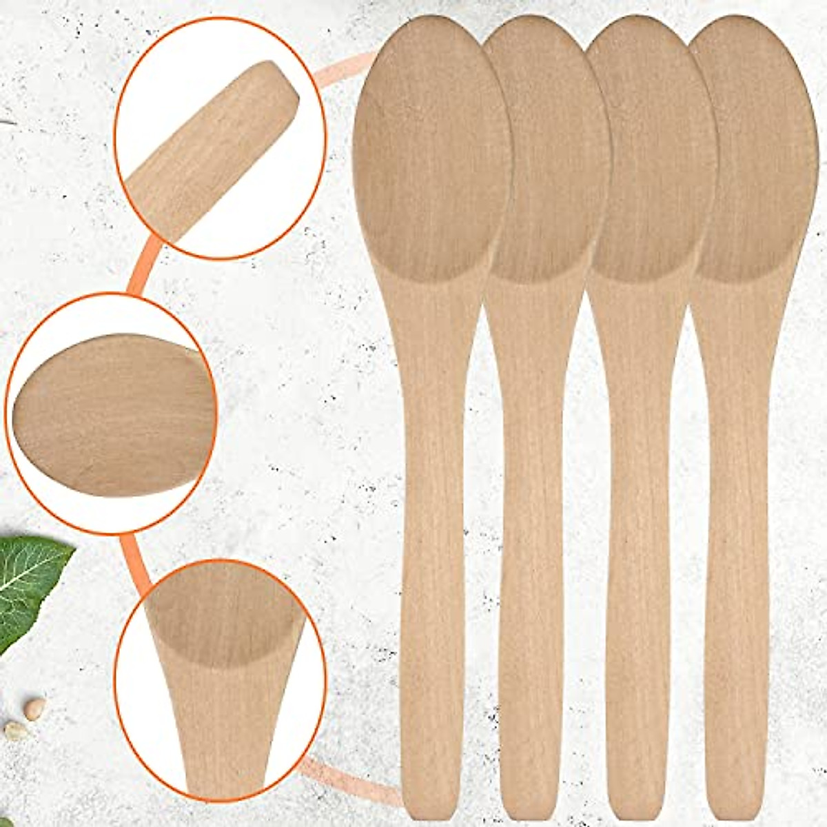 30 Pcs Small Wooden Spoons Cooking Condiments Spoons Mini Tasting Spoons 4.7 inch for Salt, Honey, Coffee, Tea, Sugar, Jam, Mustard