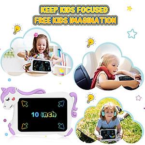 CHEERFUN LCD Writing Tablet for Kids Toys 10'' Toddler Unicorns Toys Gifts for Girls Age 3-8 Erasable Doodle Board Mess Free Drawing Pad Birthday Gift Ideas Christmas Stockings Easter Basket Stuffers