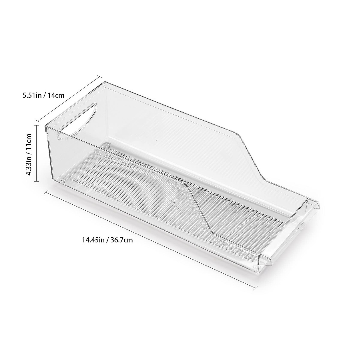 Soda Can Organizer for Refrigerator 2 Pack Can Organizer for Pantry, Freezer, Kitchen, Countertop, Cabinet -Clear Refrigerator Organizer Bins