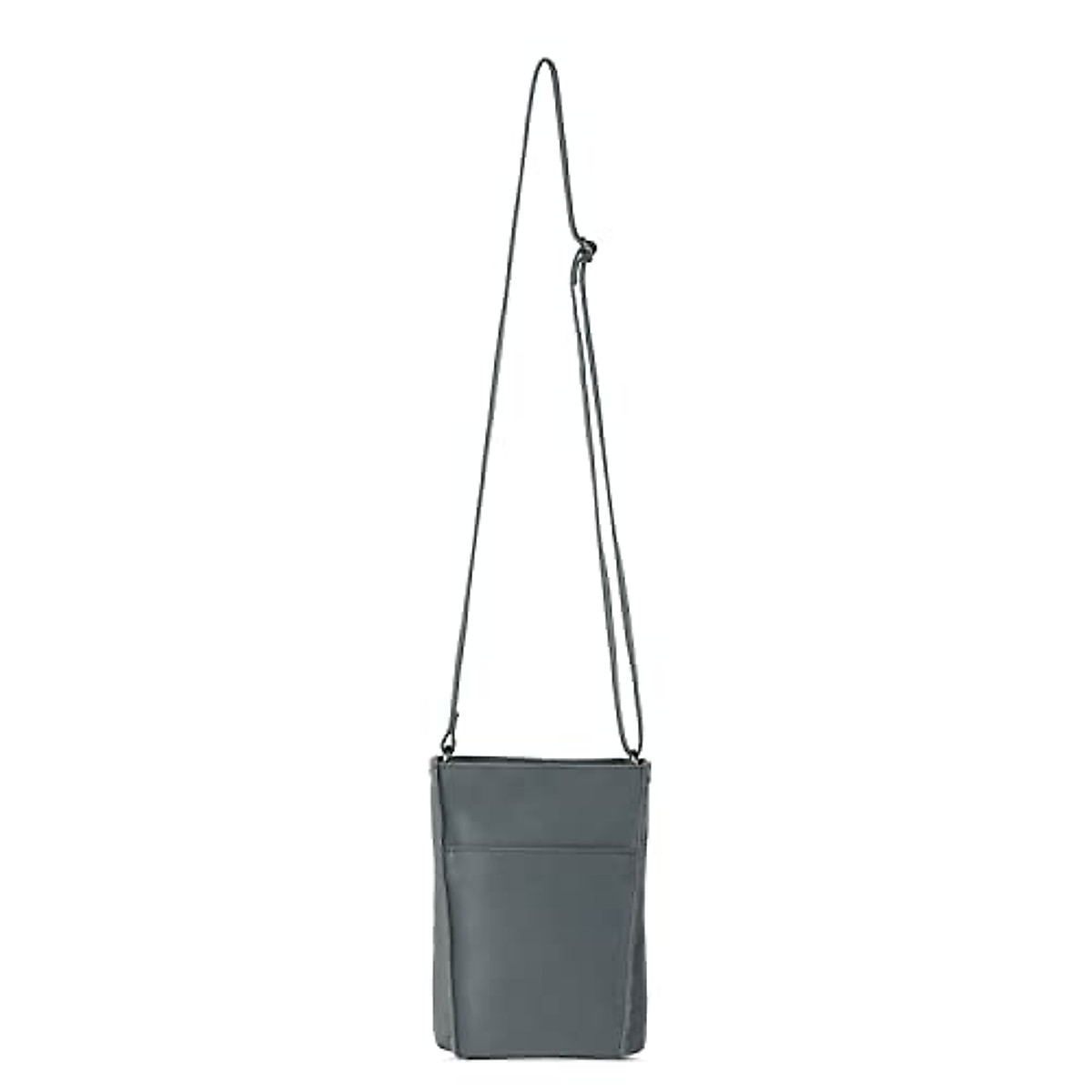 The Sak Los Feliz Mini Crossbody Bag in Leather, Large Purse with Single Adjustable Shoulder Strap, Dusty Blue