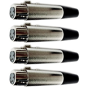 CESS 4-Pin XLR Cable Female Connector Adapter for Mic Microphone - 4 Pin XLR Jack (4 Pack)