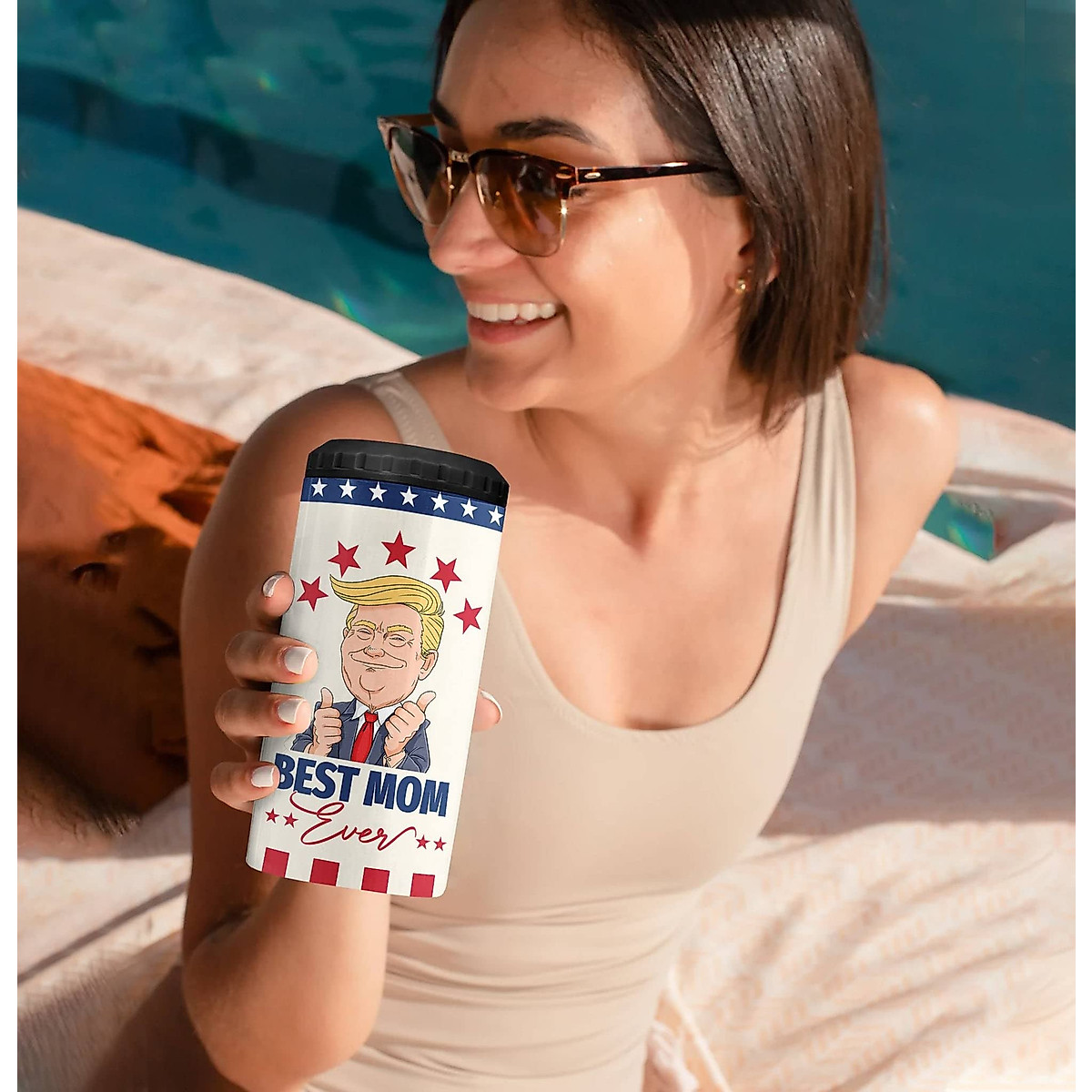 Best Gift For Mother - Gifts For Mom - Mothers Day Gift From Daughter Son - Christmas Gift For Mom - Moms Ideas Birthday Tumbler Best Mom Ever Can Cooler Mug Cup Gifts 12Oz