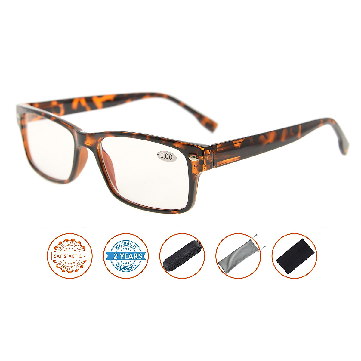 CessBlu Computer Reading Glasses Anti Blue Rays Readers,UV Protection,Sleep Better Eyeglasses for Men and Women(Tortoise) +1.5