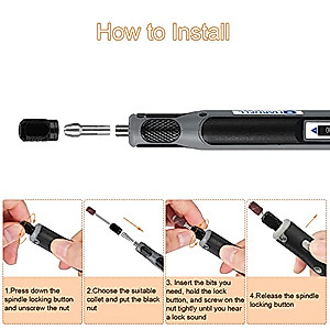 HARDELL 18V Mini Rotary Tool, Corded Rotary Tool, 4-Speed, Multi-Purpose Rotary Tool Kit with 31 Accessories for Engraving, Drilling, Sanding, Grinding, Polishing, Carving, Etching, DIY Crafting
