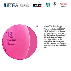 Yikun Professional Disc Golf Putter Putt & Approach 165-170g Straight Flying High Glide Putter Perfect for Outdoor Games and Competition (Pink)