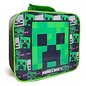 Minecraft Mojang Minecraft School Supplies Bundle Minecraft Lunch Box Set - 6 Pc Minecraft Lunch Box with Decals, Water Bottle, Pins, and minecraft gifts