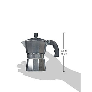 IMUSA USA B120-42V Aluminum Espresso Stovetop Coffeemaker 3-Cup, Silver