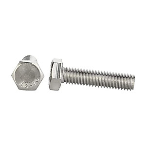 M8 x 25mm Hex Head Screw Bolts, Fully Threaded, Stainless Steel 18-8, Plain Finish, Quantity 25