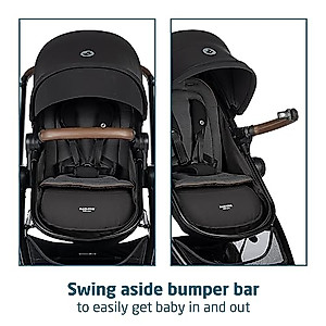 Maxi-Cosi Zelia™ Luxe 5-in-1 Modular - Baby Travel System Car Seat and Stroller, Infant Car Seat and Stroller Combo, Baby Car Seat and Stroller Combo in New Hope Black