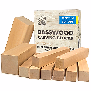 BeaverCraft BW10 Basswood Carving Blocks Set - Basswood for Wood Carving - Wood Blocks - Whittling Wood Carving Wood Blocks for Carving