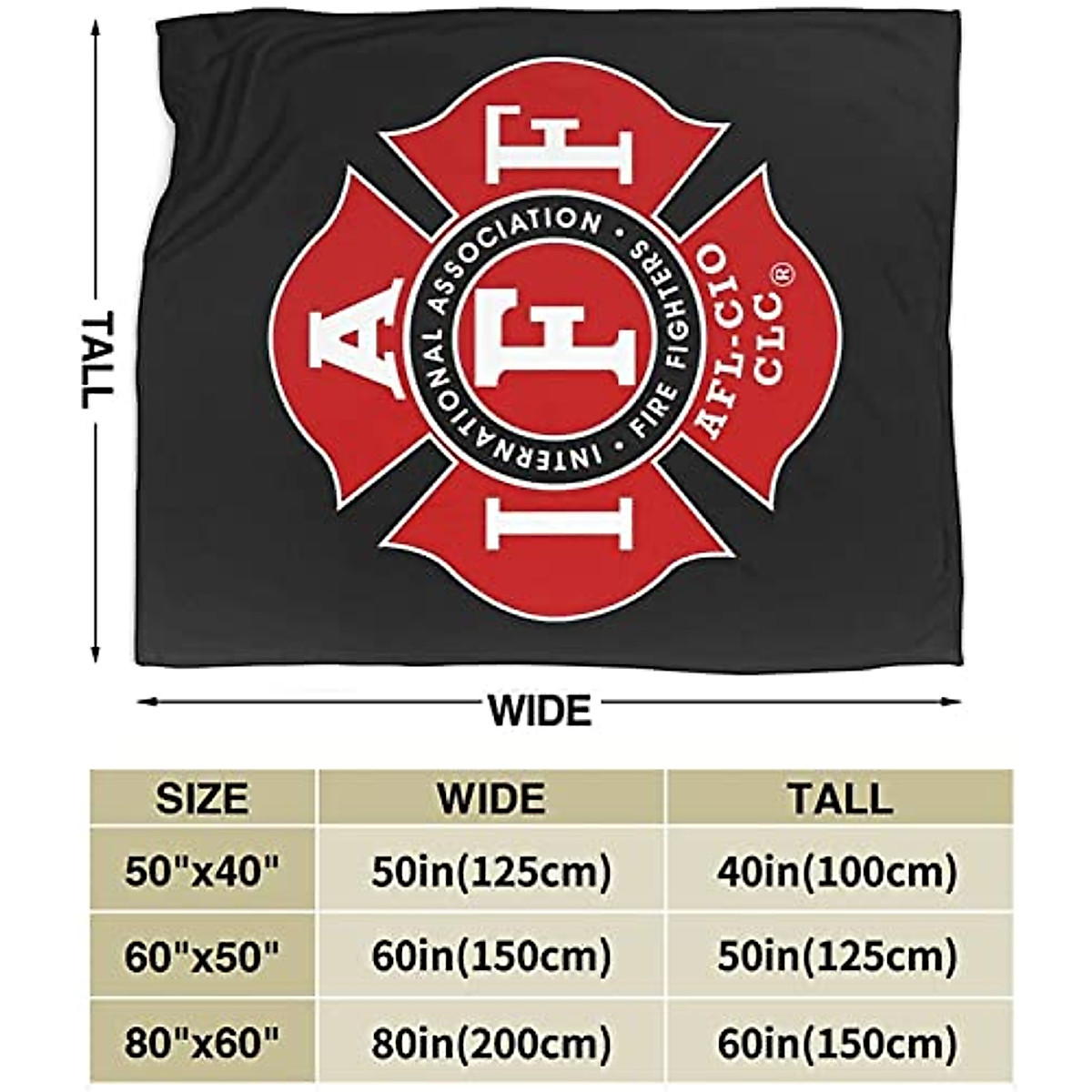 International Association of Firefighters Iaff Ultra Blankets Flannel Fleece Blanket Soft Lightweight Plush Christmas Throw Blankets for Women Men Kid Warm Cozy Microfiber Blankets for Couch Bed Sofa