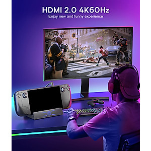 Steam Deck Docking Station,HDMI 2.0 4K@60HZ Steam Deck Dock with 4 USB-A 3.0 Port,Support PD 3.0 Full Speed Charging for Valve Steam Deck