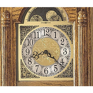 Howard Miller Fenton Wall Clock 620-156 – Golden Oak, Brass Pendulum Home Decor with Quartz Dual-Chime Movement
