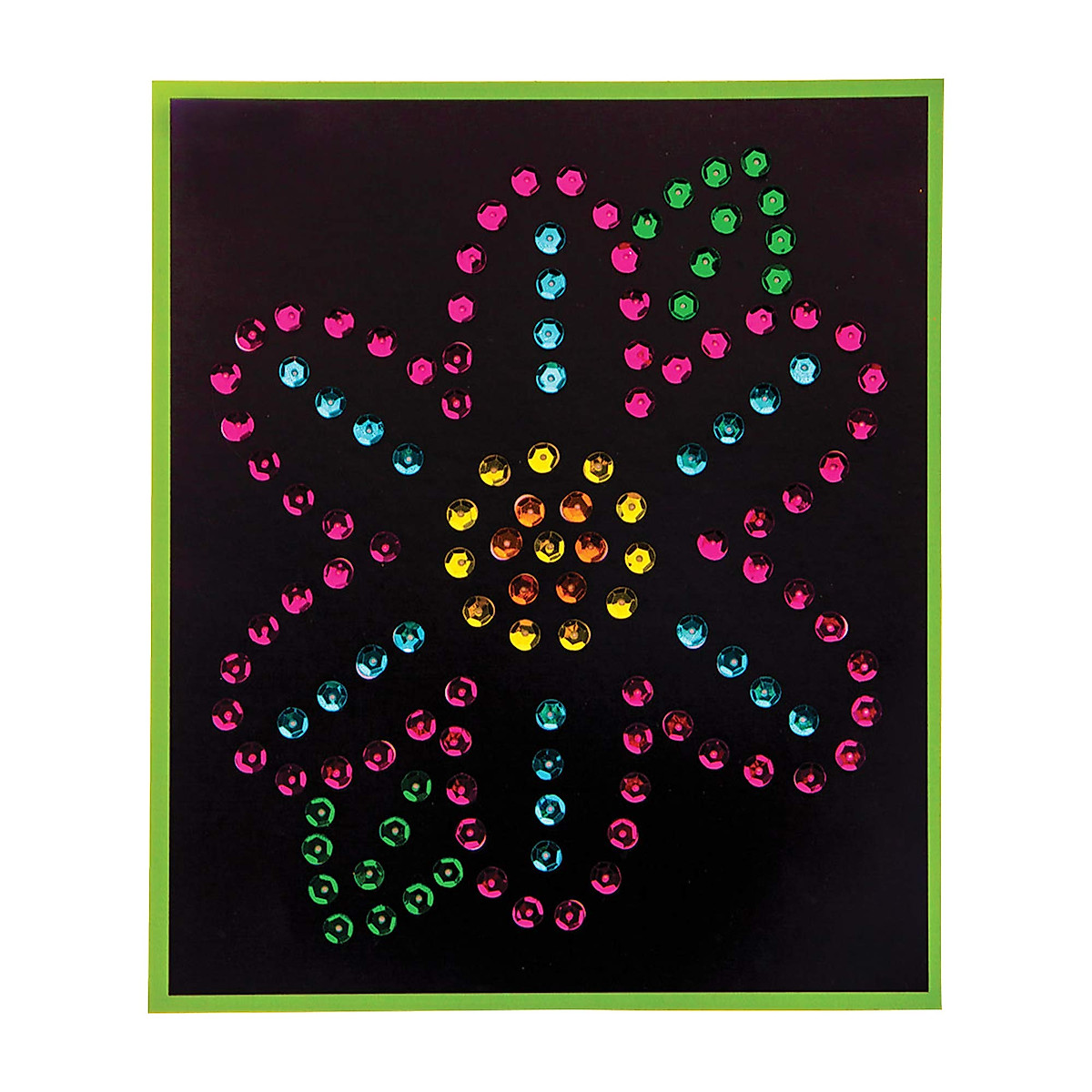 Baker Ross AT386 Flower Sequin Craft Pictures - Pack of 5, for Children to Decorate and Personalise Arts Projects, Ideal Groups, Home Crafting, Class Room Activities