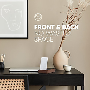 Undated Daily Planner To Do List Notepads and Walnut Stand - 120 Checklist Cards, 10 Goal Cards - Perfect Note Pads for Work Desk or School - ADHD Office Accessories - Productivity Task Analog