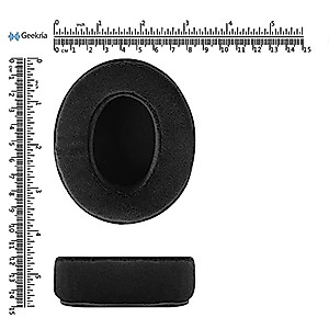 Geekria Comfort Velour Replacement Ear Pads for Sony SteelSeries Arctis Turtle Beach Skullcandy HyperX and Other Large or Mid-Sized Over-Ear Headphones Earpads Ear Cushion (Black)