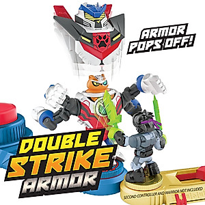 Akedo - Ultimate Arcade Warriors Battle Giants Versus Pack - Scratch-Atron VS Tonk - Mini Battling Action Figures Ready, Fight, Split Strike