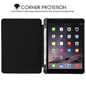 JOYLAND Pad Case Ghost Black Case for 7th/8th/9th Generation iPad Halloween Anti-Scratch Shockproof with Pencil Holder Lightweight Smart Trifold Stand Case for 10.2" iPad 2019/2020/2021