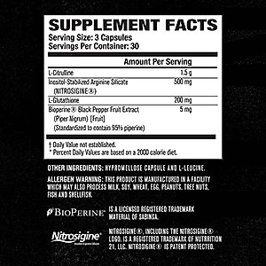 N.O. XT Nitric Oxide Supplement with Nitrosigine L Arginine & L Citrulline for Muscle Growth, Pumps, Vascularity, & Energy - Extra Strength Pre Workout N.O. Booster & Muscle Builder - 90 Veggie Pills