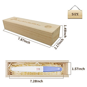 MufHomse Pregnancy Test Keepsake Box Baby Announced Box for Dad Surprise Pregnancy Announcements for Grandparents Baby Keepsake box Pine Wooden Storage Boxes
