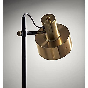 Adesso 3586-01 Clayton Desk Lamp, Matte Black & Antique Brass