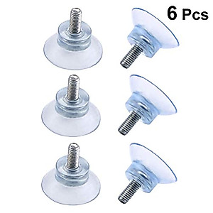 DOITOOL Suction Cup Hooks Mini Suction Cups 6pcs Suction Cup PVC Suction Cup Sucker Pads Furniture Suction Cup with Screws for Home Table (6x13) Window Suction Cups Shower Suction Hooks