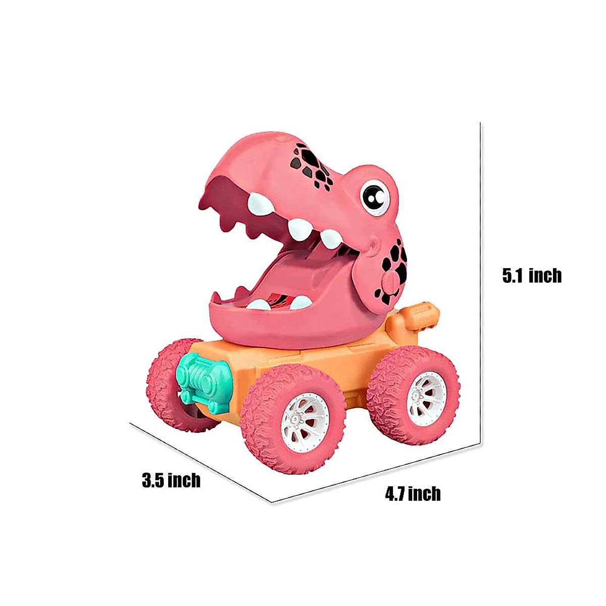 ZHFUYS Dinosaur Toy,Hand Press Push and Go Dino car Toy for 3+ Year Old boy & Girl Gift (Wheel Color Random)