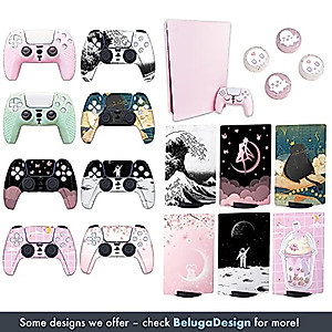 BelugaDesign Kirby Boba Skin PS5 | Anime Bubble Tea Smash Dessert | Cute Kawaii Pastel Vinyl Cover Wrap Sticker Full Set Console Controller | Compatible with Sony Playstation 5 (PS5 Disc, Pink)