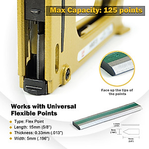 HM515 Manual Flexible Point Driver Kit with 1,000 Points for Securing Back Pieces of Picture Frames, Flex Point Tacker, Point Driver Gun, Picture Framing Nailer Tool