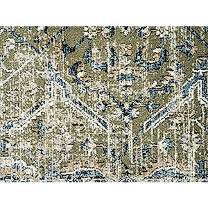 Abani Savoy Collection Area Rug - Intricate Blue/Green Vintage Design 7'9" x 10'2" - Easy to Clean - Durable for Kids & Pets - Non-Shedding - Medium Pile - Soft Feel - Living Room, Bedroom & Office